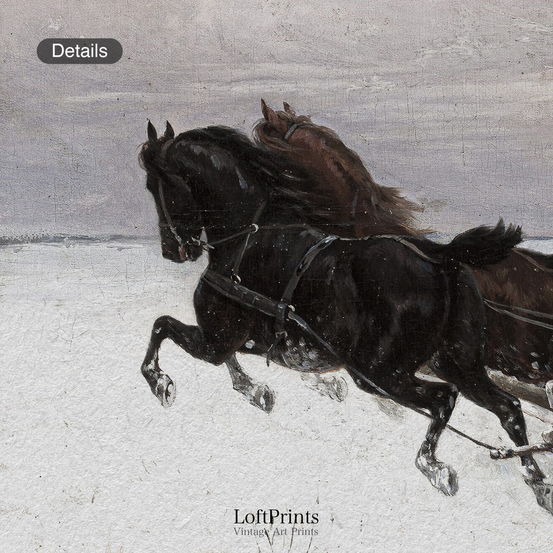 Vintage Winter Sleigh Ride Wall Art Country Christmas - Etsy