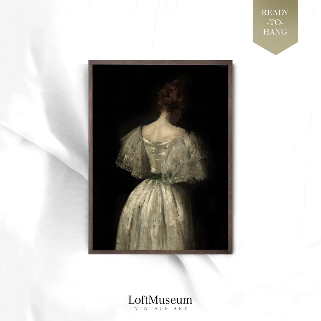 William Merritt 18491916 Moody Victorian Woman Portrait Painting Framed ...