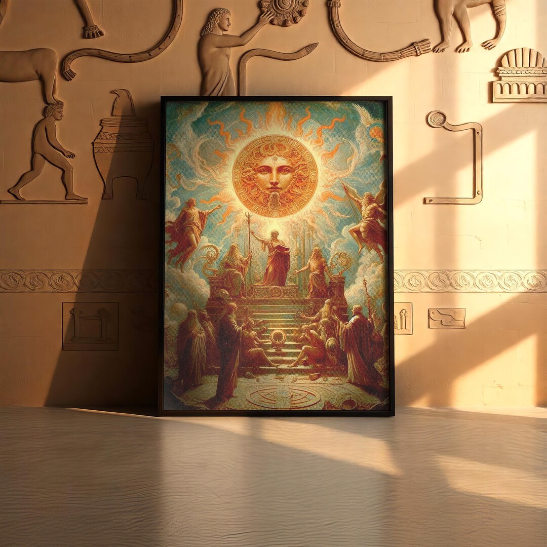 Sun Cult Framed Wall Art: Vintage Style Painting - Etsy