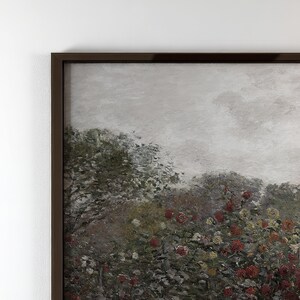 Claude Monet 1840 Vintage Framed Muted Rose Garden Painting Wall Art ...