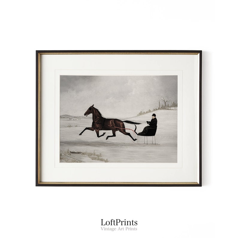 Vintage Winter Sleigh Ride Wall Art Country Christmas - Etsy