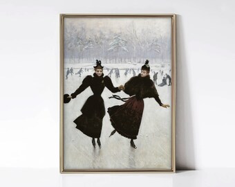 Vintage Ice Skating Print - Etsy