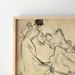 Dancing Vintage Sketch Art Figure Art Drawing, Sketch Framed Wall Art ...