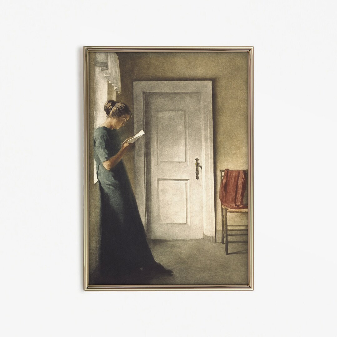 Woman Reading Book Vintage Wall Art Classical Art Painting - Etsy
