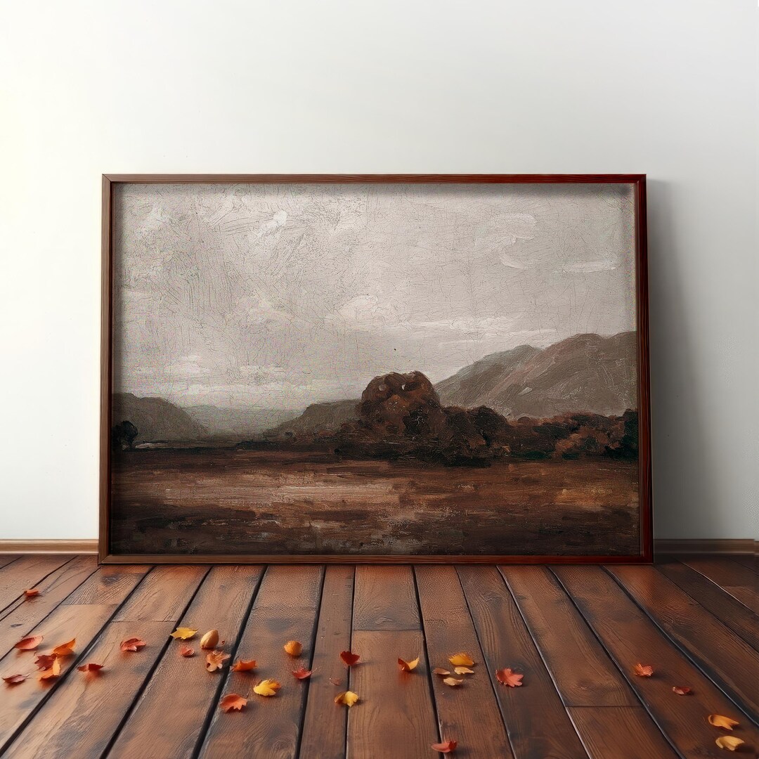 Deep Autumn Horizon Art – Moody Fall Landscape Wall Decor for Cozy ...