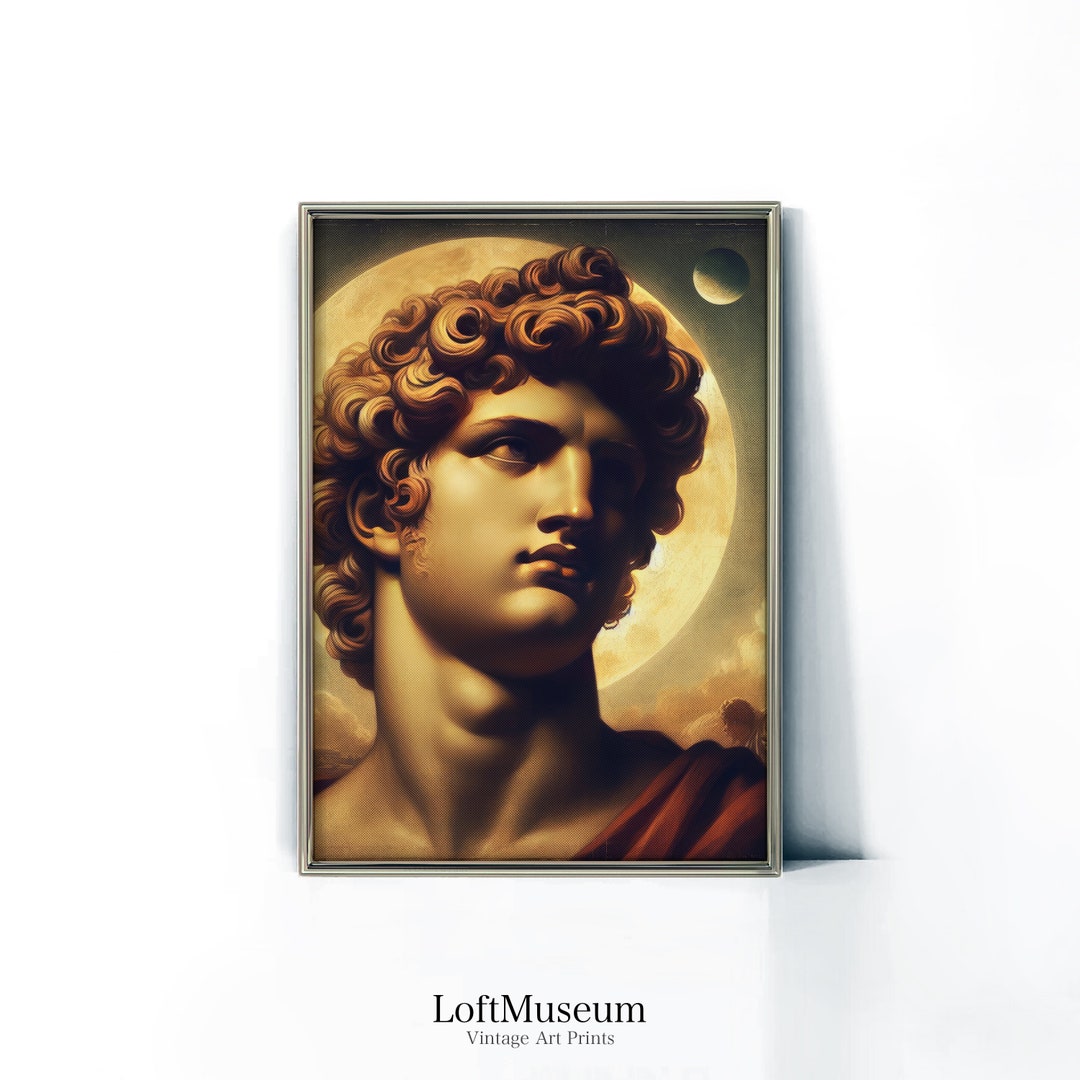 Apollo Portrait Wall Art Sculpture 1876 Painting Vintage Painting ...