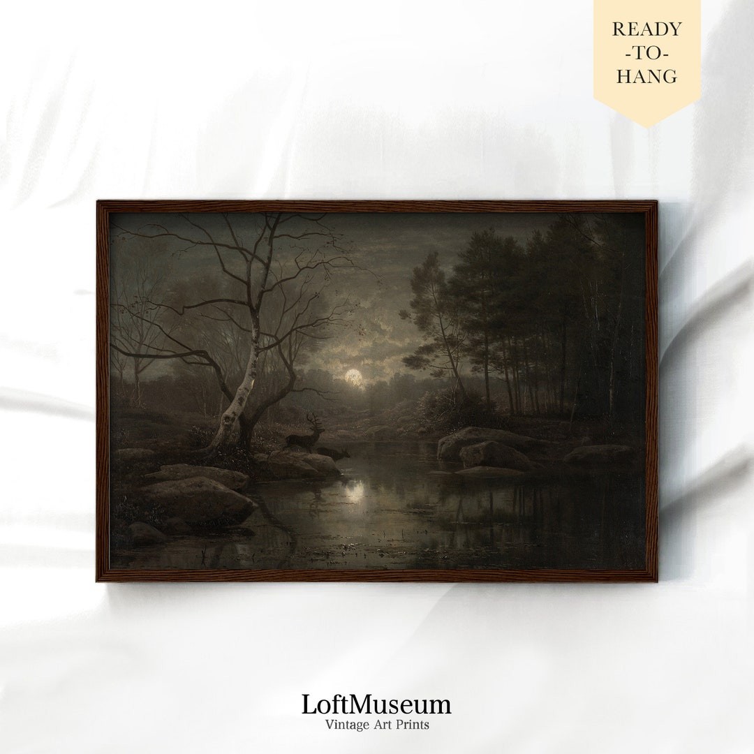 Georg Saal 18171870 Moody and Gothic Dark Forest Wall Art Landscape ...