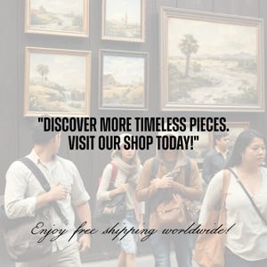 Vintage Framed River Landscape Painting for Farmhouse Living Room Wall ...