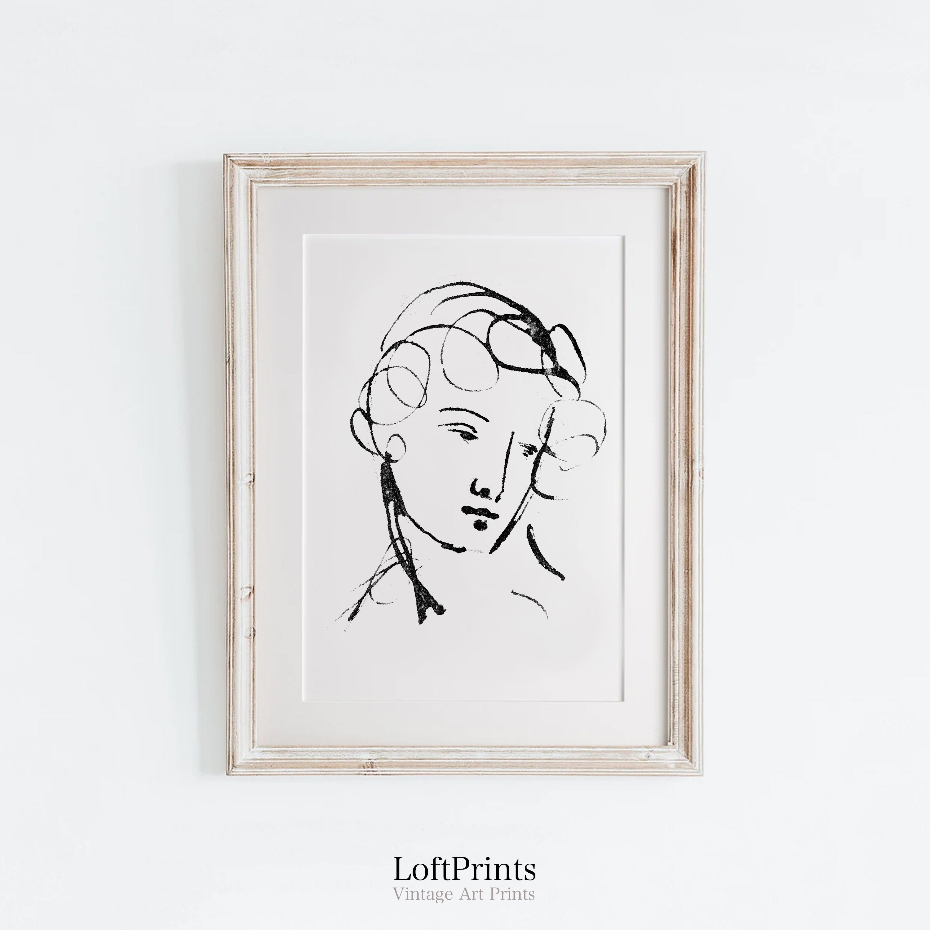 Antique Portrait Sketch Woman Drawing Vintage Study - Etsy