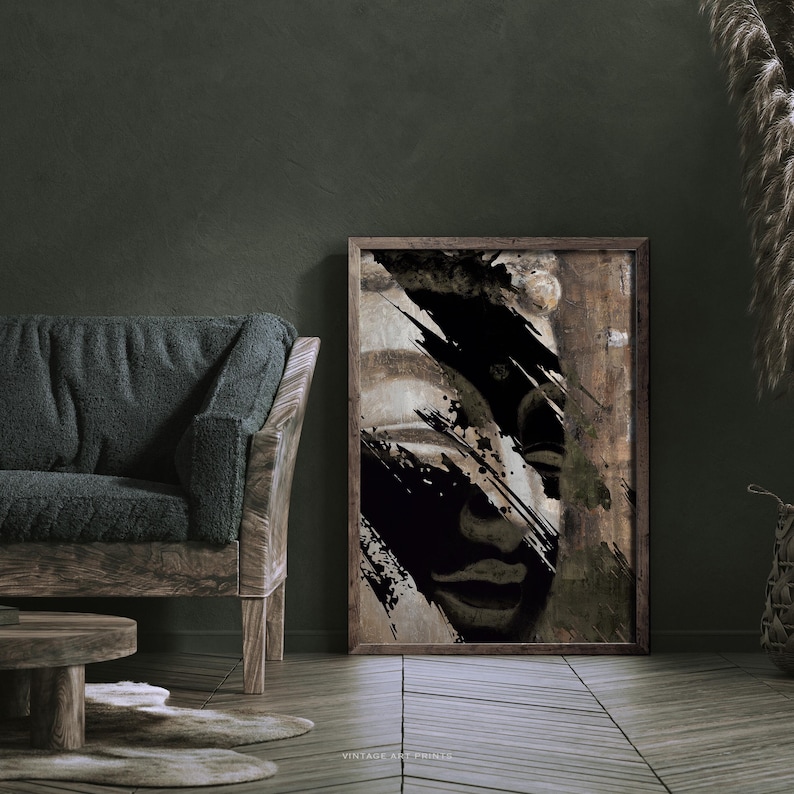 Gautam Buddha Altered Vintage Painting: Dark Gothic Renaissance Framed ...