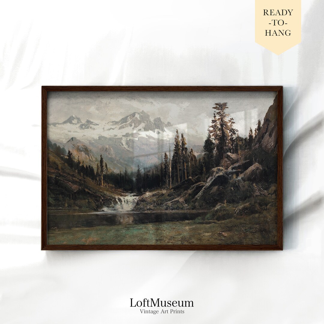 River Landscape Painting Farmhouse Wall Decor Pastures With Trees Oil ...