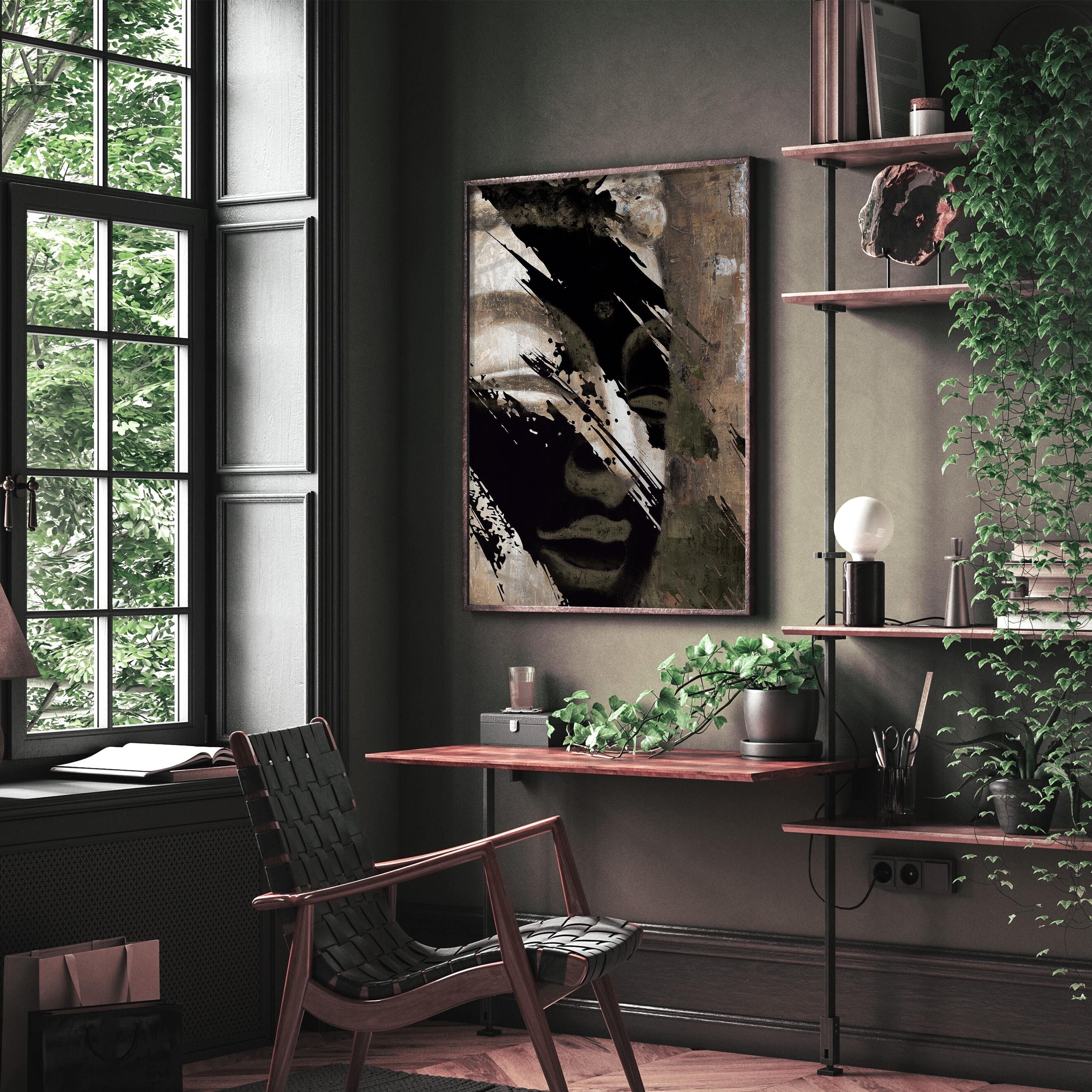 Gautam Buddha Altered Vintage Painting: Dark Gothic Renaissance Framed ...
