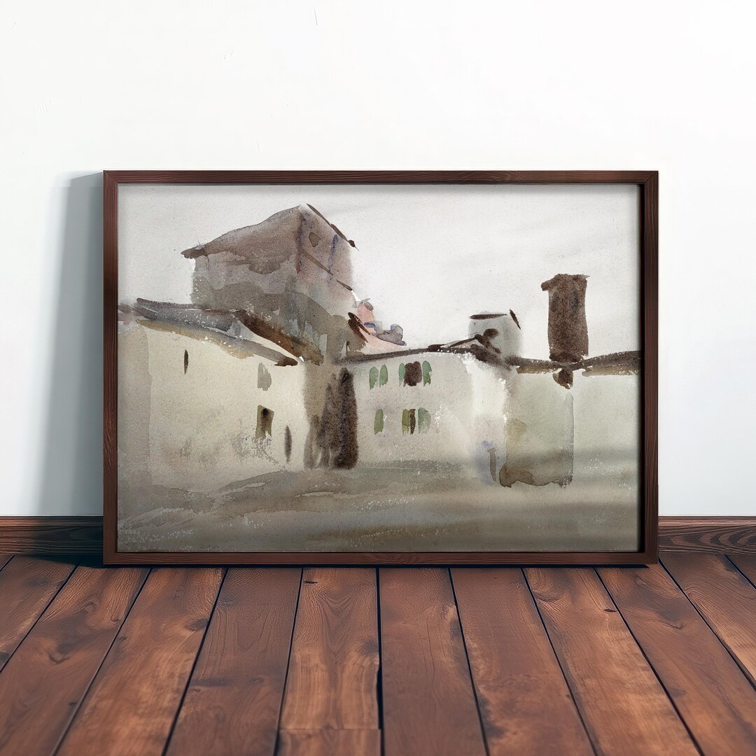 Vintage Italian Villa Wall Art - Antique Framed Painting Decor - Etsy