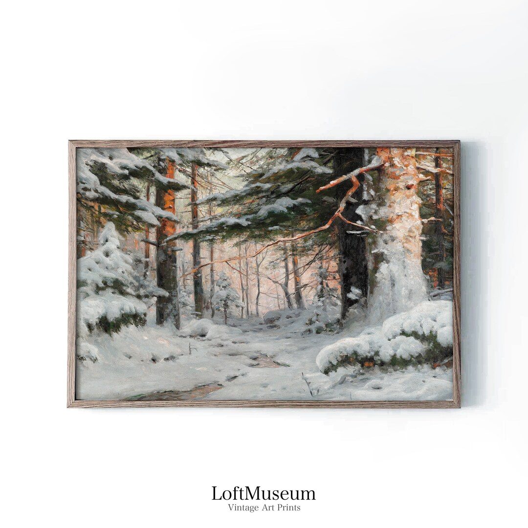 Winter Forest Painting Snowy Landscape Painting Classic Painting ...
