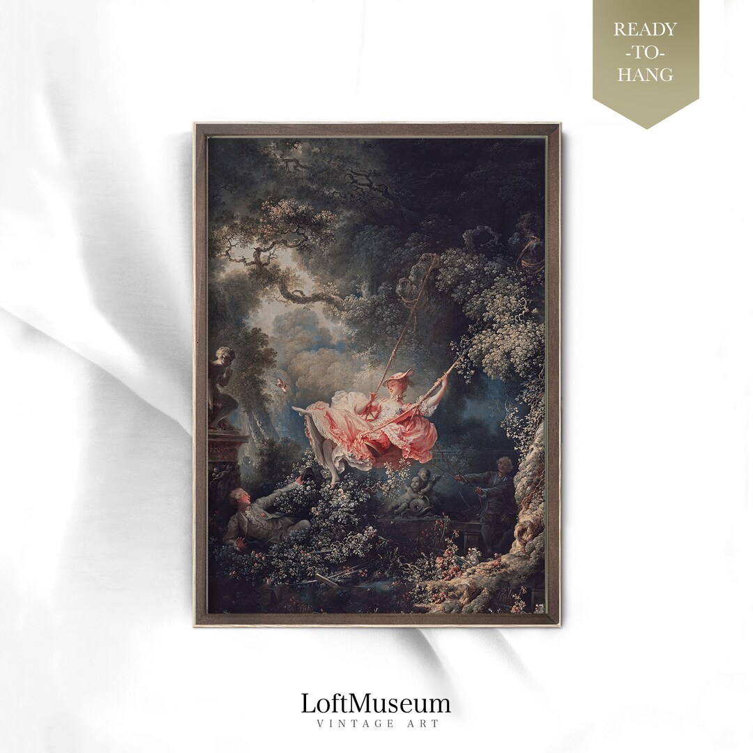 Rococo Painting Framed Wall Art the Swing Maximalist Decor Famous ...