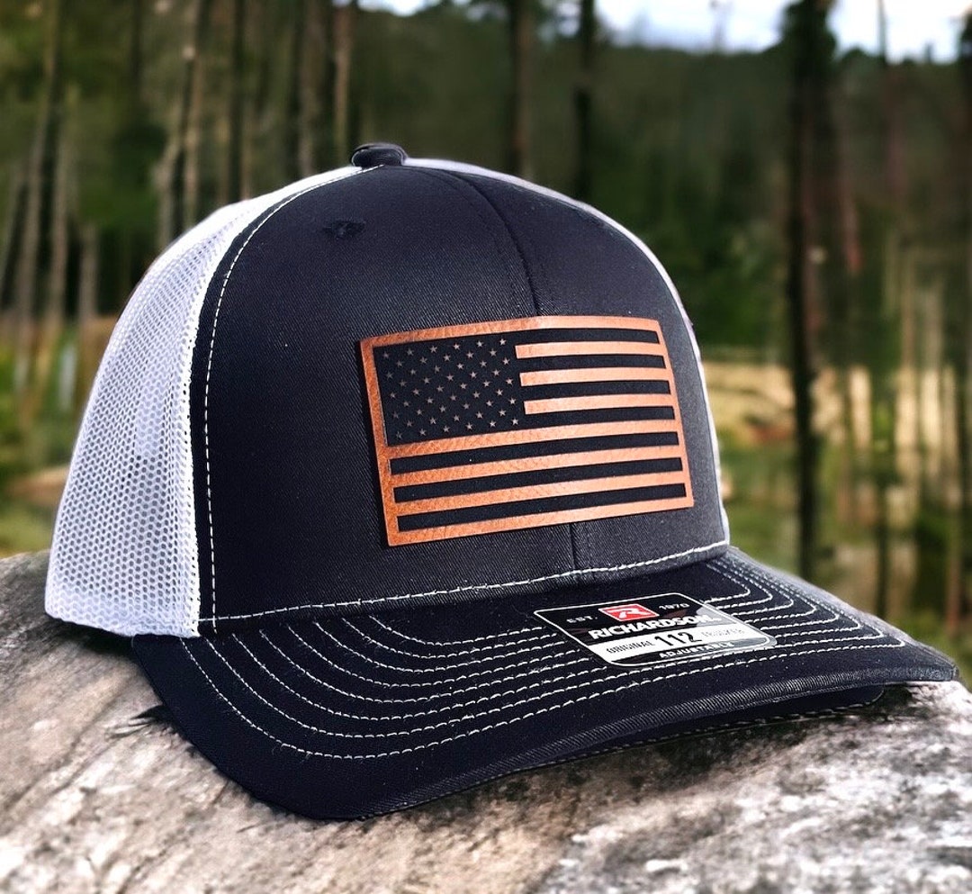 American Flag Leatherette Patch Hat - Etsy