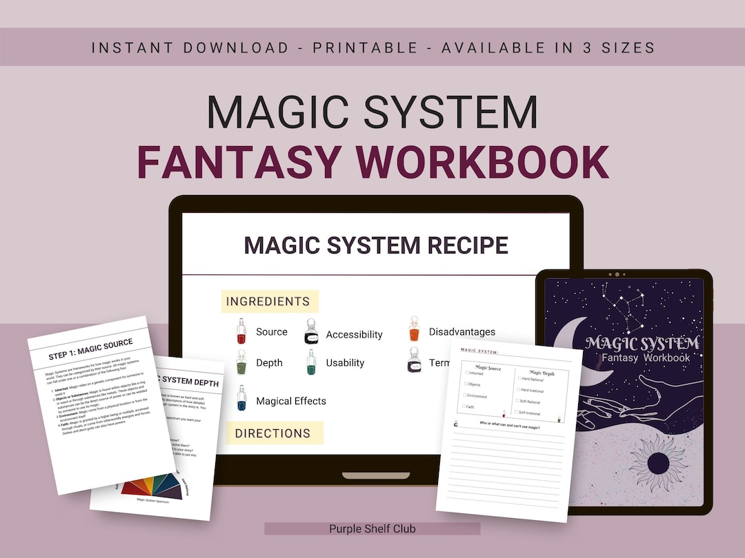 Fantasy Magic System Worldbuilding Workbook Printable Writing Workbook ...