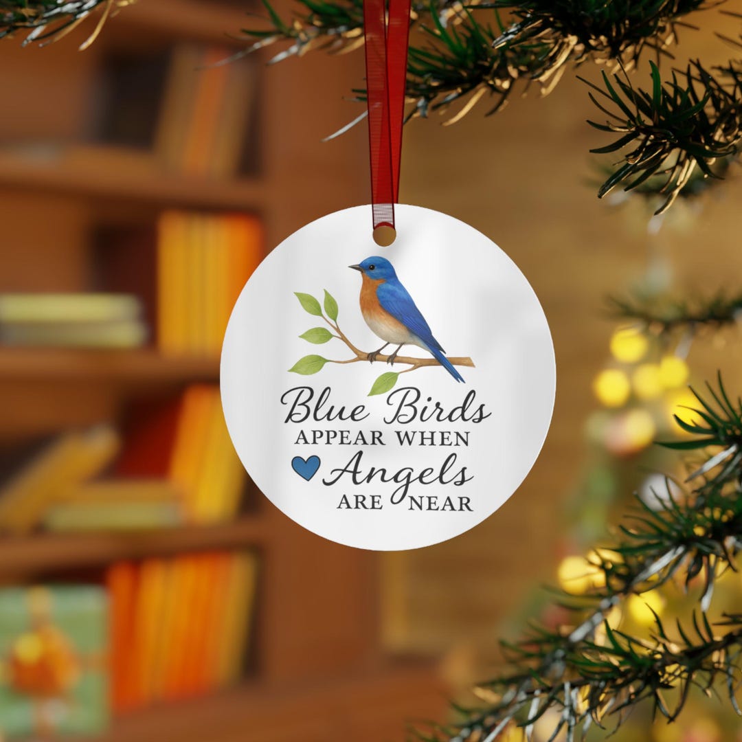 Blue Bird Appear When Angels Are Near Metal Ornament | Symbolic Bird ...