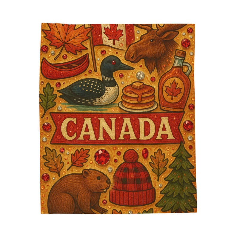 Cozy Canadian Velveteen Plush Blanket, Soft Throw for Home Décor ...