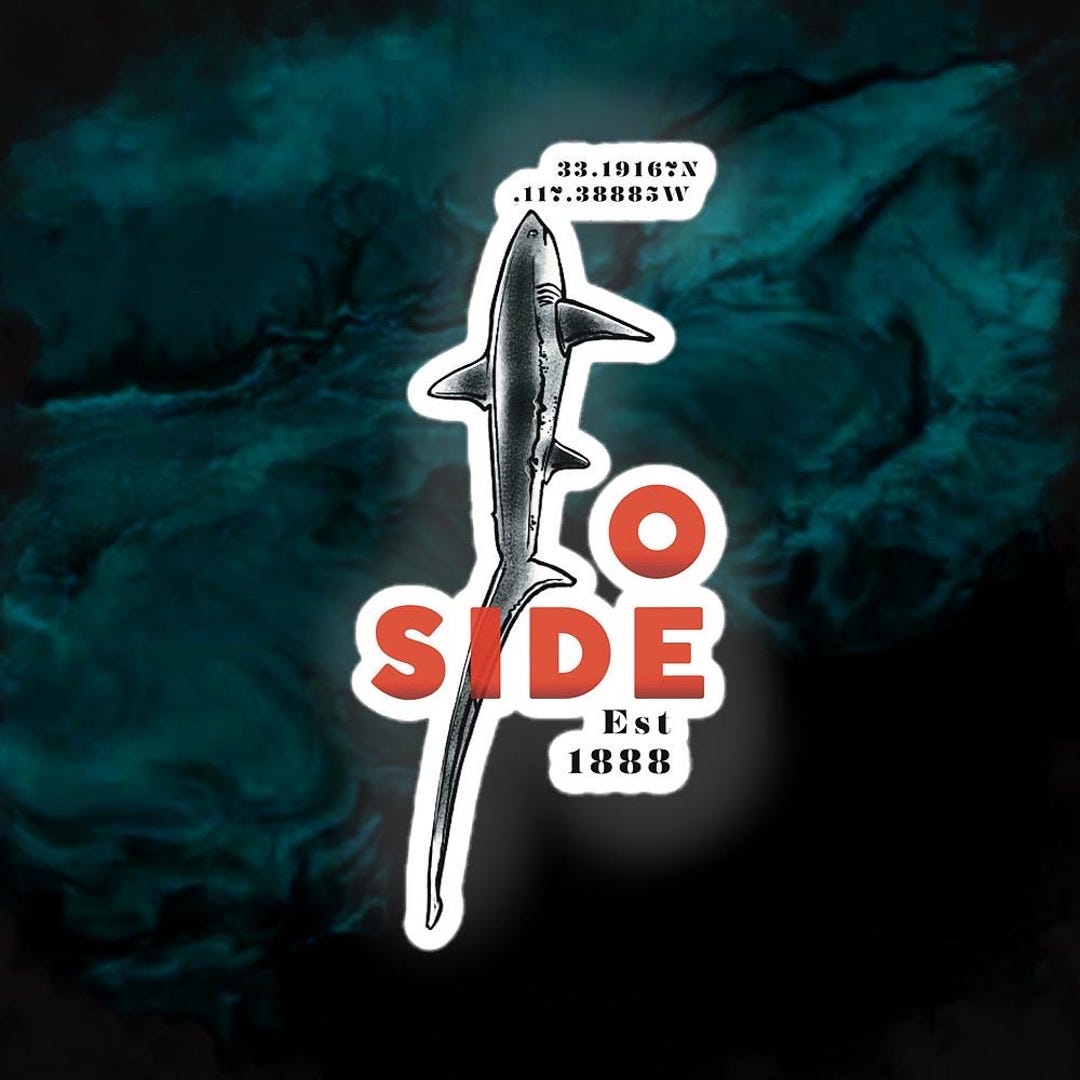 Sticker || Oside Est 1888 Thresher Shark Oceanside California SD ...