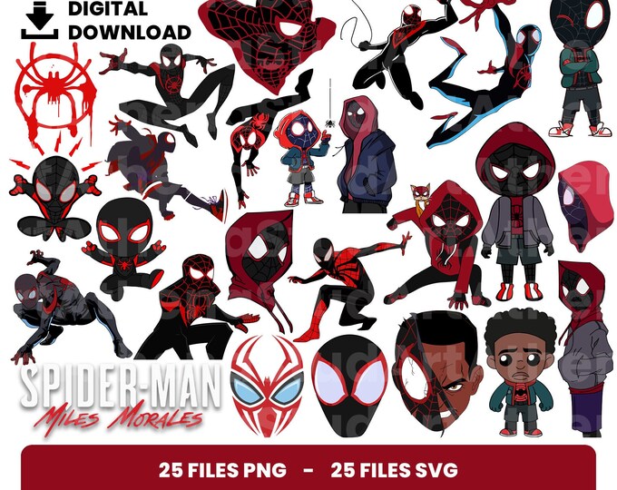 Miles Morales Logo SVG PNG DXF Cut Files Layered Cricut - Etsy Hong Kong