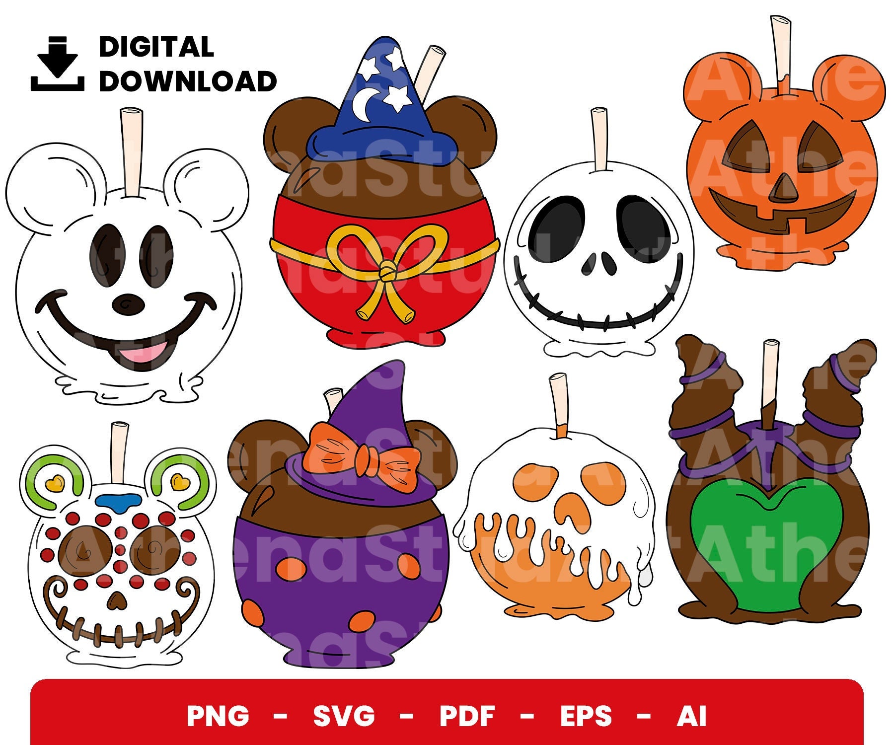 Halloween Candy Apple Clipart