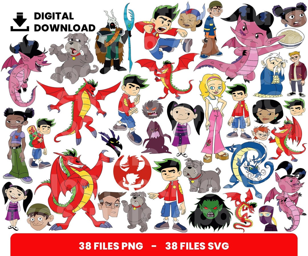 38 Clipart Bundle Layered Svg Jake Long Svg Dragon Svg - Etsy