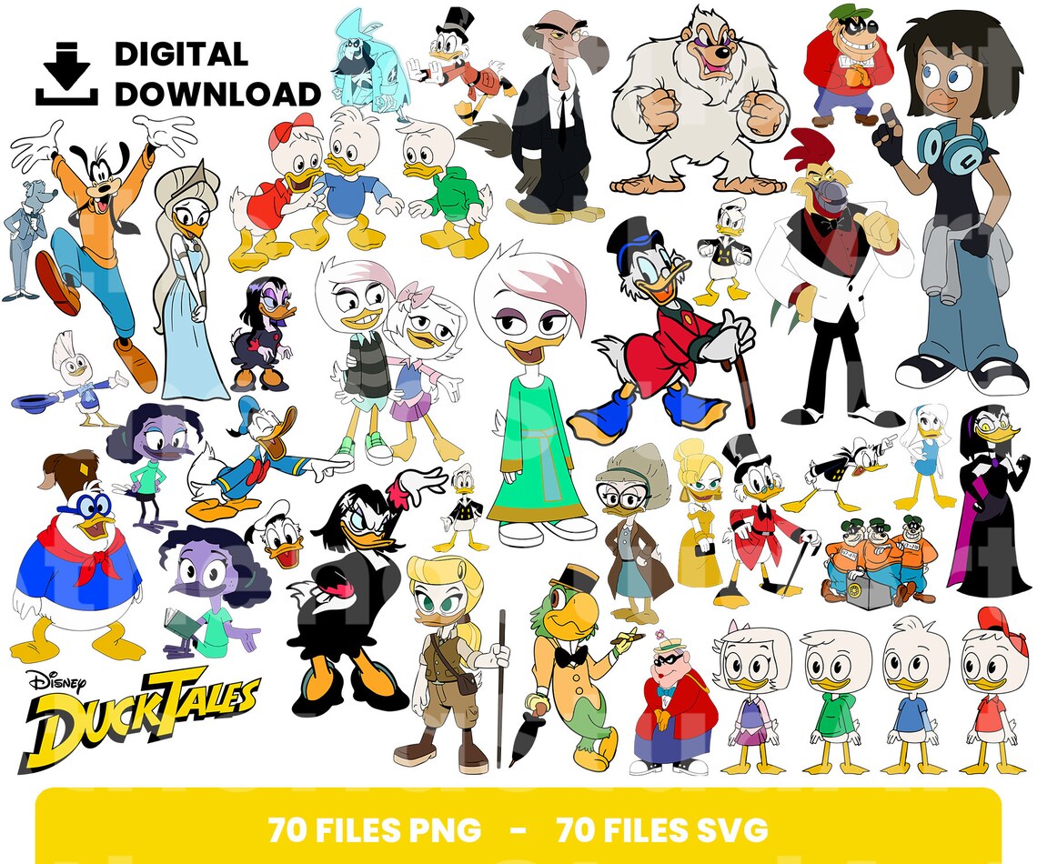 70 Clipart Bundle Layered Svg Duck Tales Svg Duck Bundle - Etsy