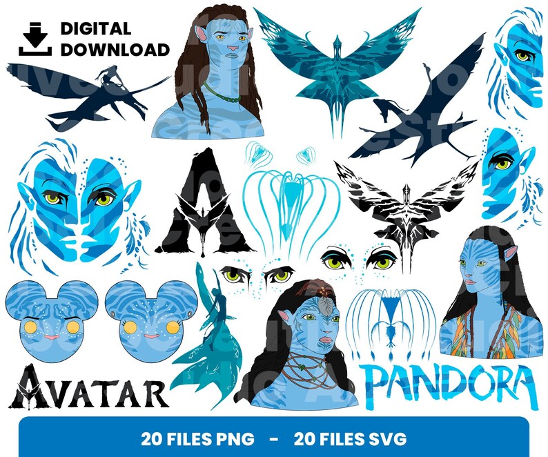 20 Clipart Bundle Layered Svg Avatar Svg Digital Download - Etsy