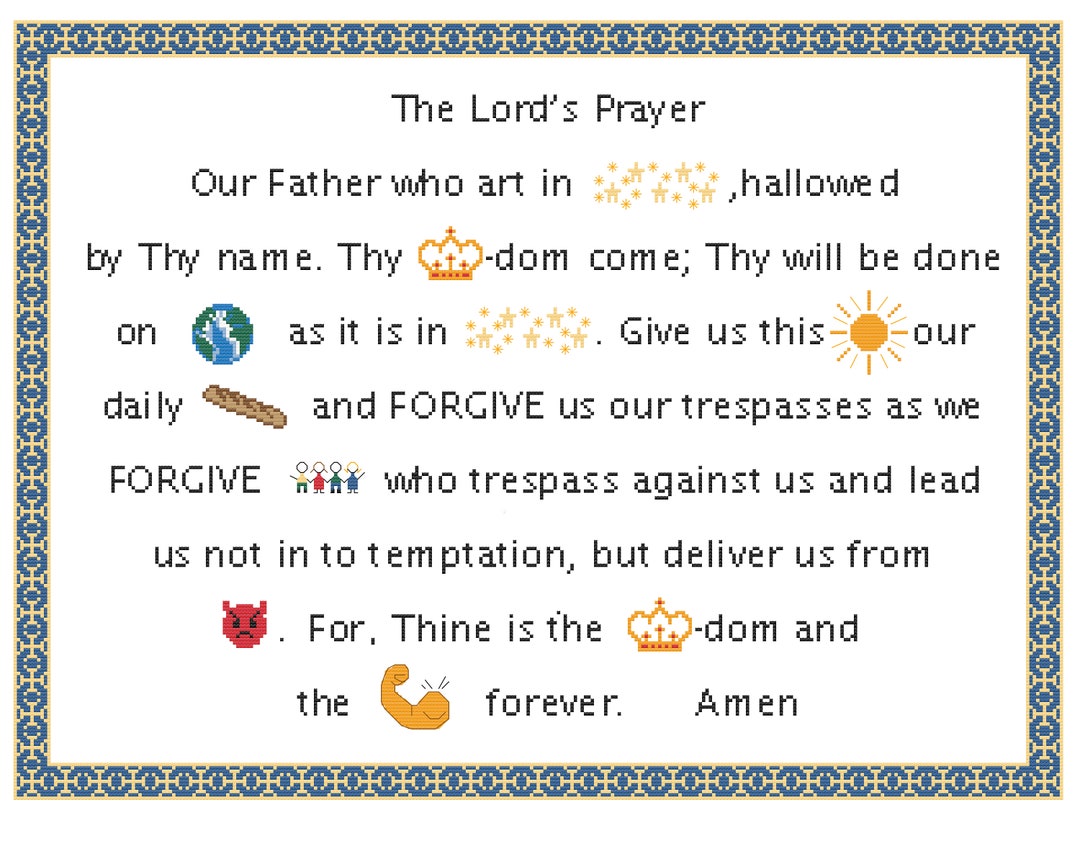 The Lord's Prayer Kids Decoration Cross Stitch Pattern Pdf Download - Etsy
