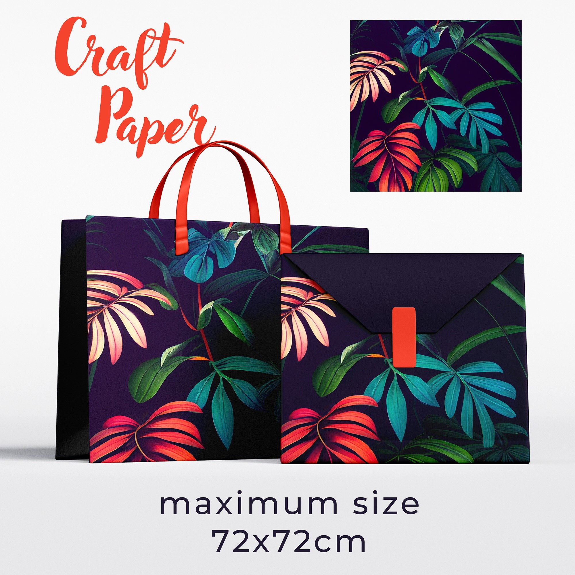 Boho Tropical Printable Digital Paper, Floral Patterns for Scrapbook ...