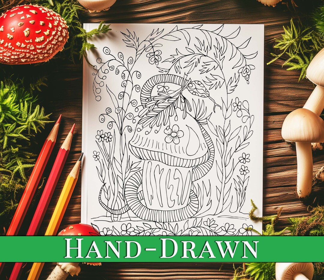 Slither the Snake in Enchanted Woodland HAND-DRAWN Coloring Page for ...