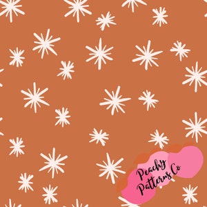 Boho Orange Christmas Stars Seamless Design, Fabric Seamless Design ...