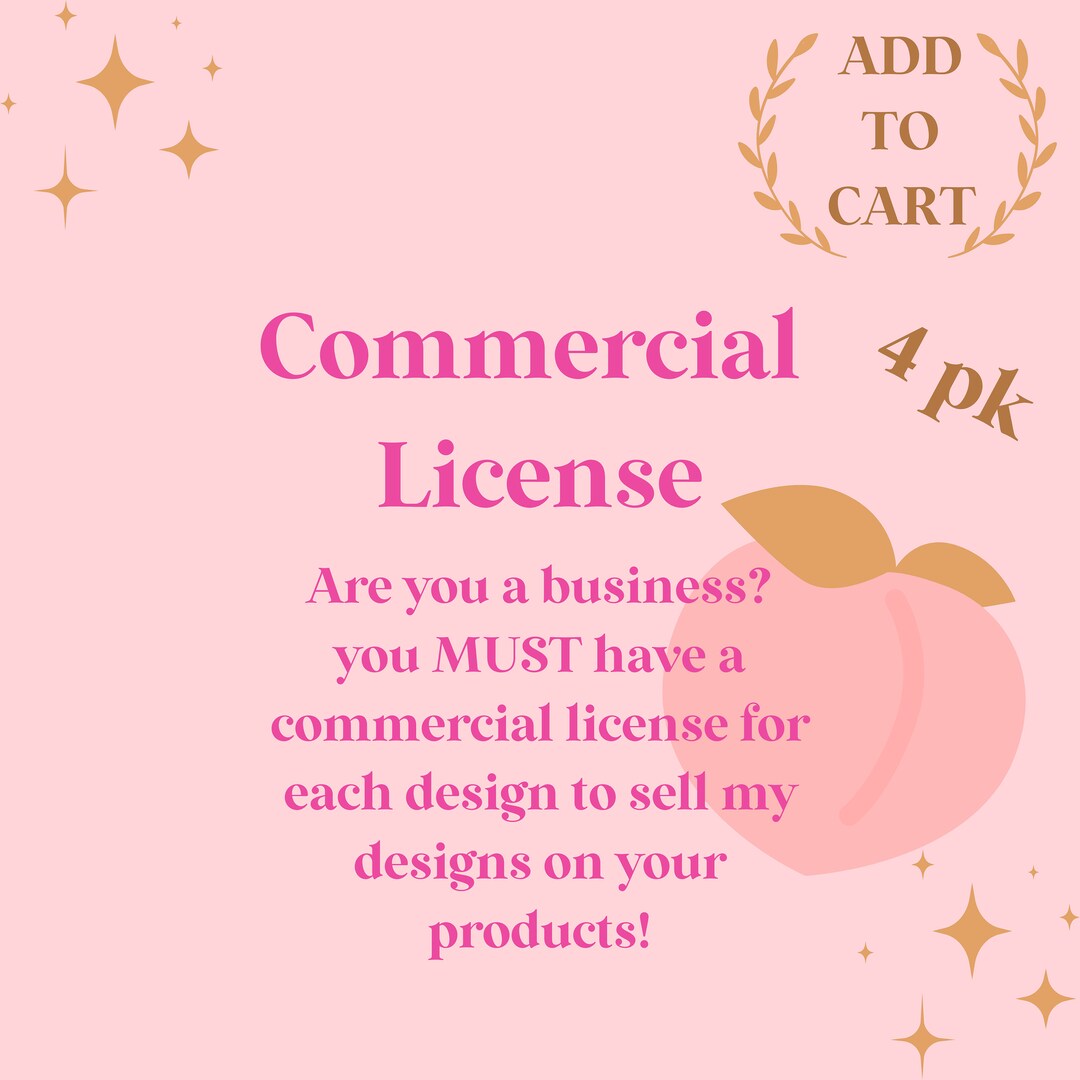 4 Pk Shops and Businesses ADD Commercial License to Your Order - Etsy