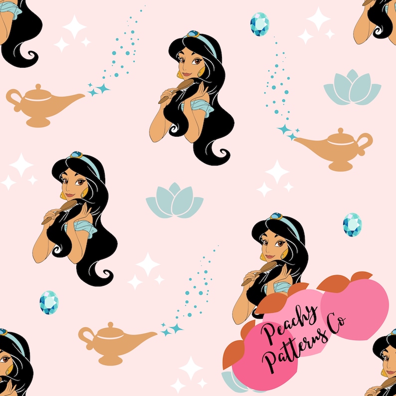 Princess Jasmine Seamless Design, Fabric Seamless Design, Girl Fabric ...