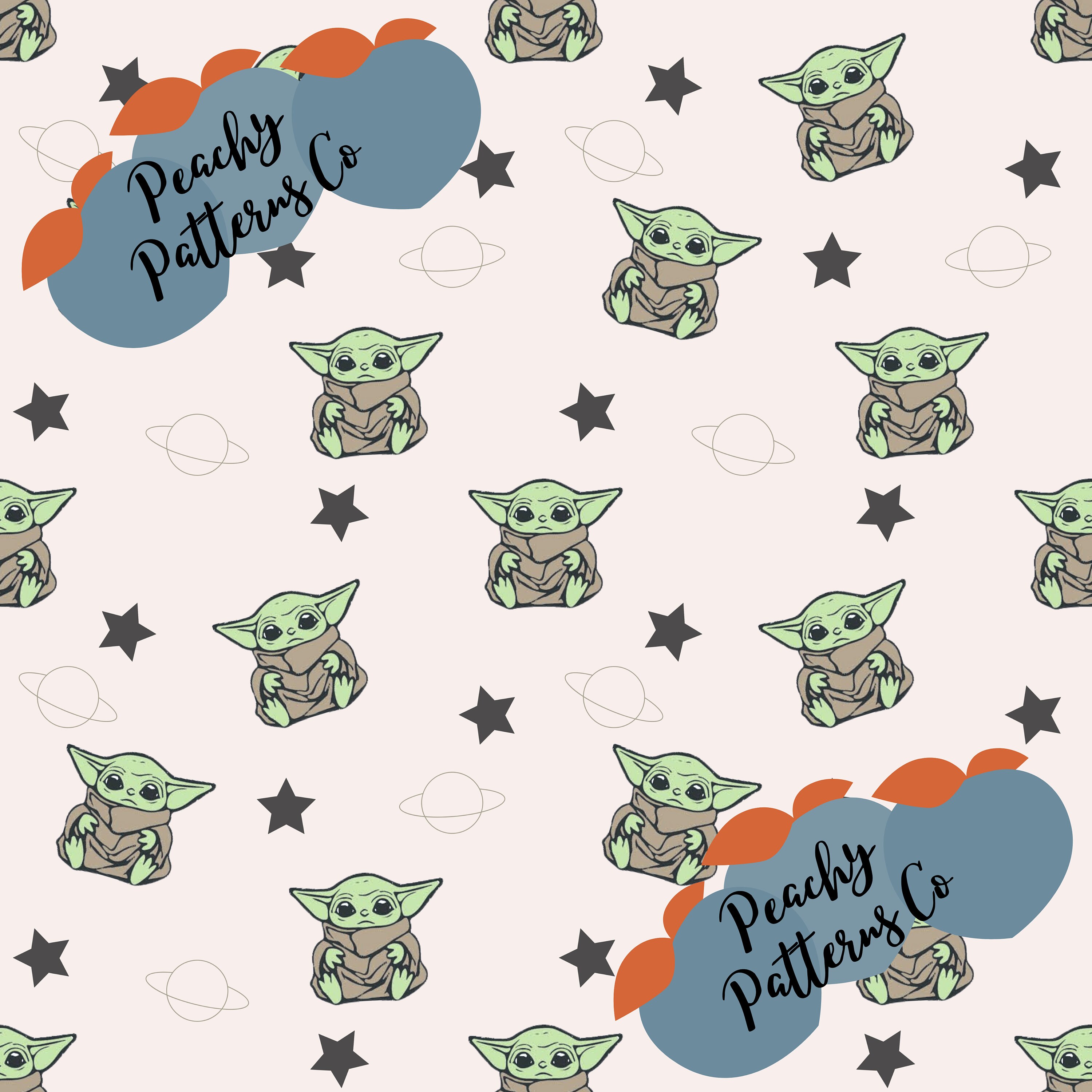 Baby Yoda Star Wars Seamless Design, Fabric Seamless Design, Yoda ...
