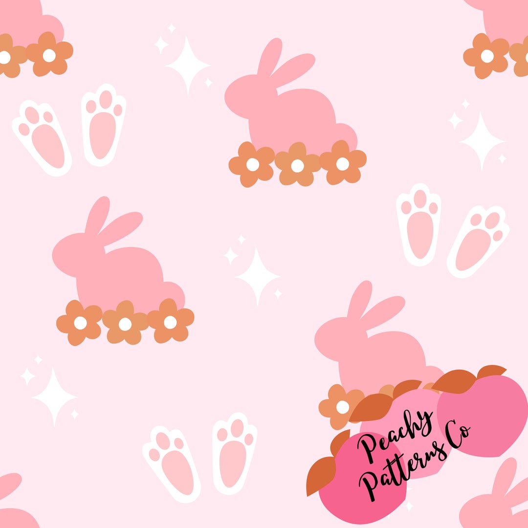 Spring Easter Bunny Seamless Design, Fabric Seamless Design, Daisy ...