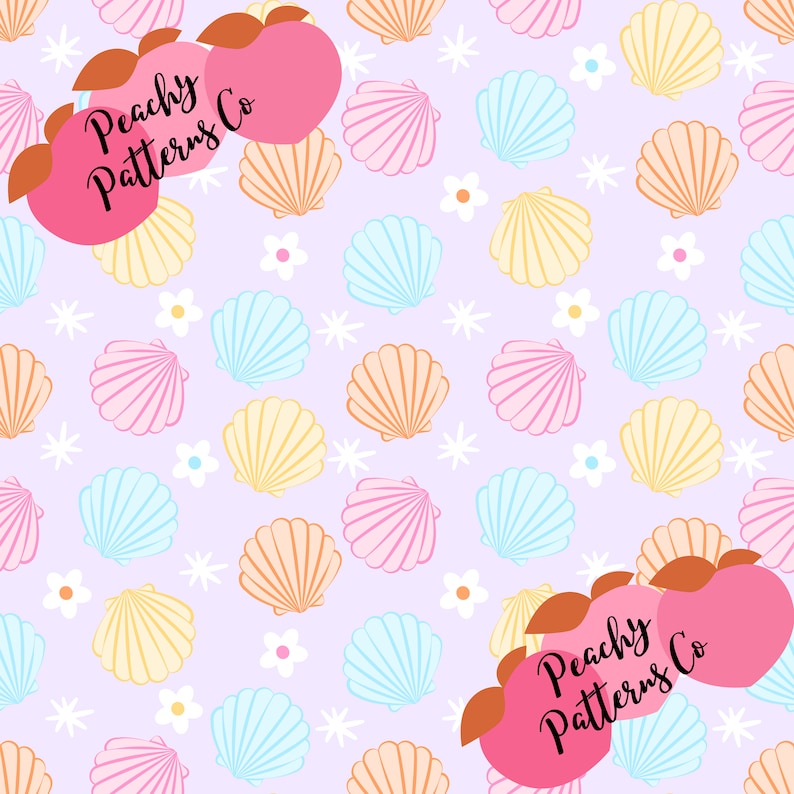 Cute Seashell Summer Fabric, Summer Seamless File, Summer Fabric ...