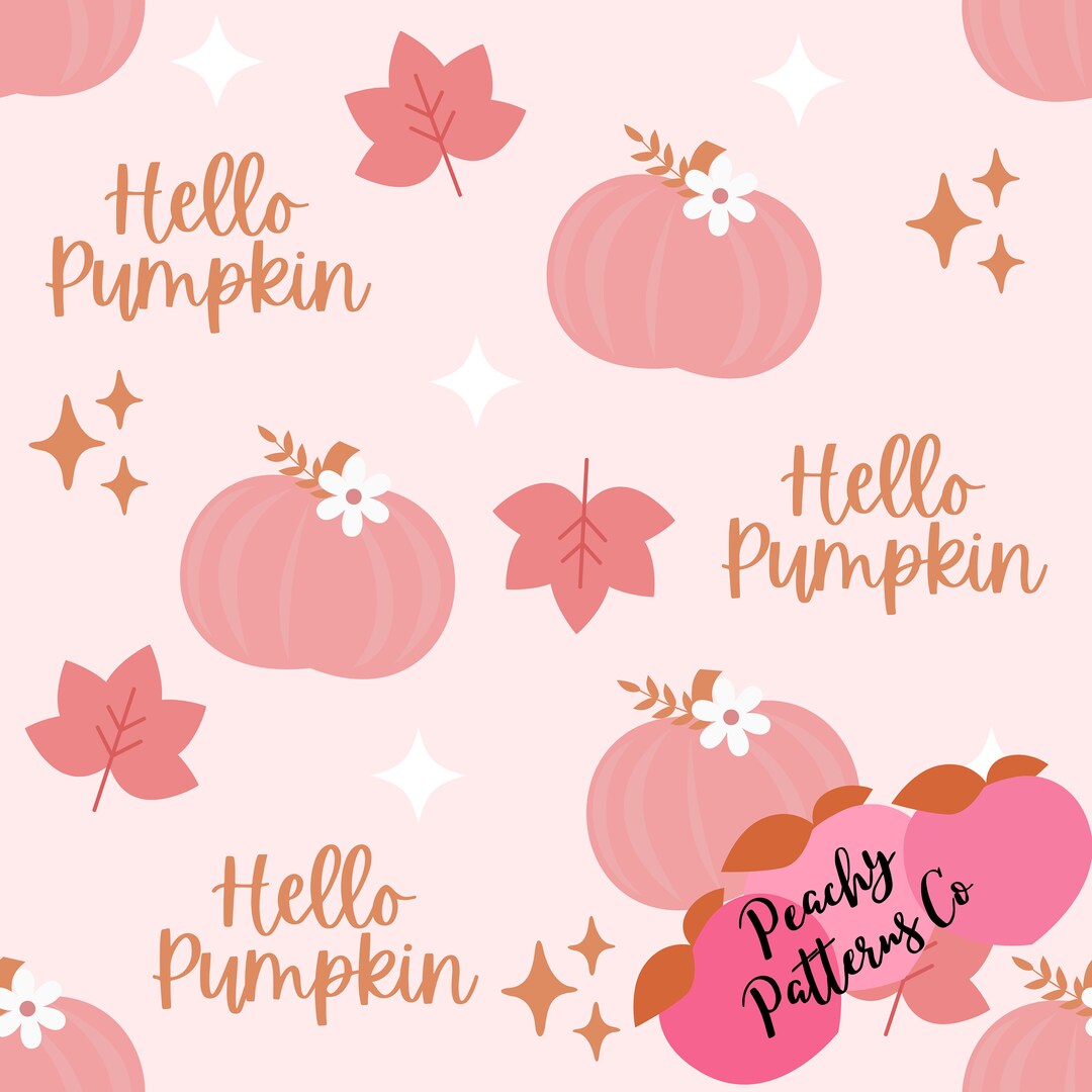 Fall Pumpkin Fabric Seamless Design, Fabric Seamless Design, Fall ...