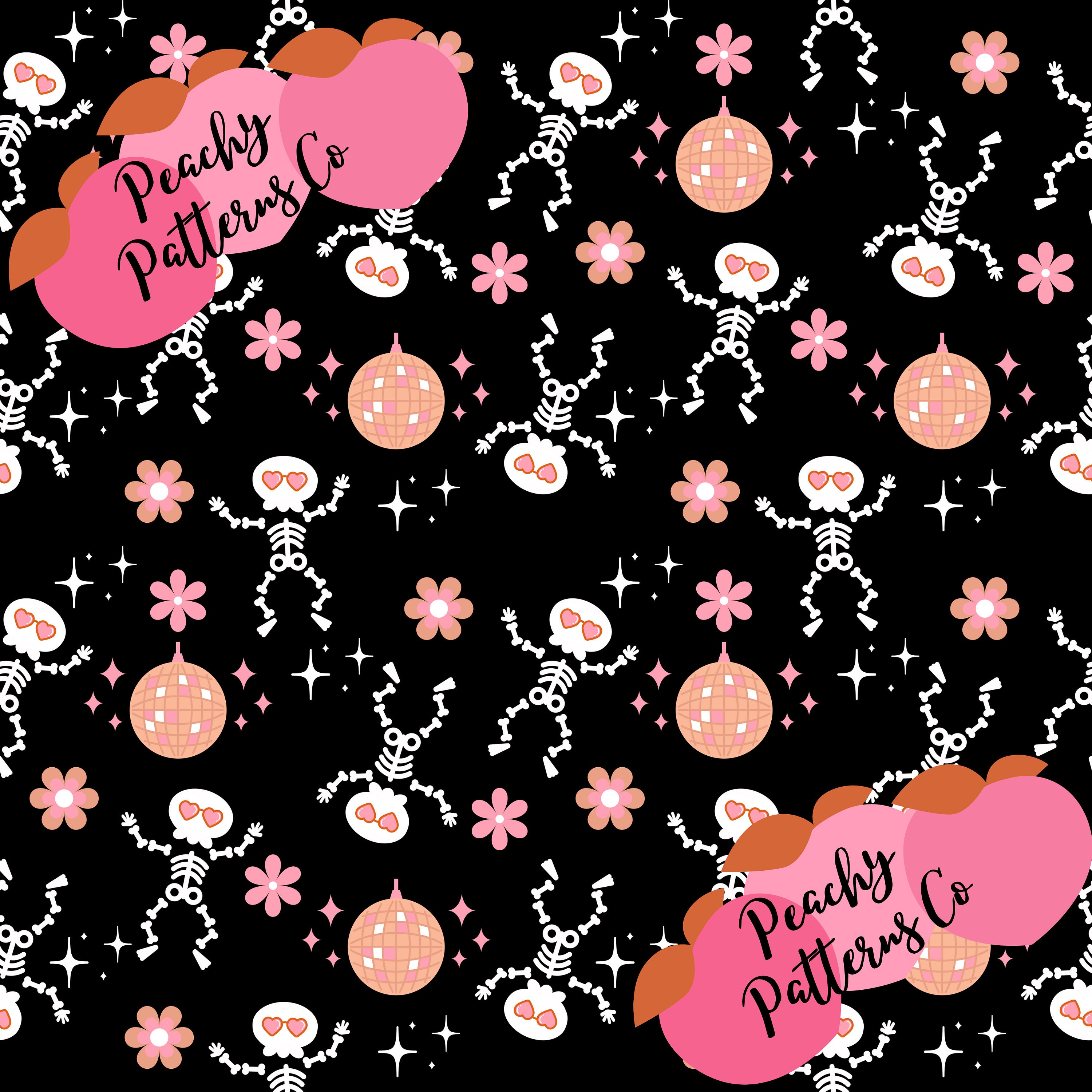 Disco Skeleton Seamless Design, Fabric Seamless Design, Witch Fabric ...