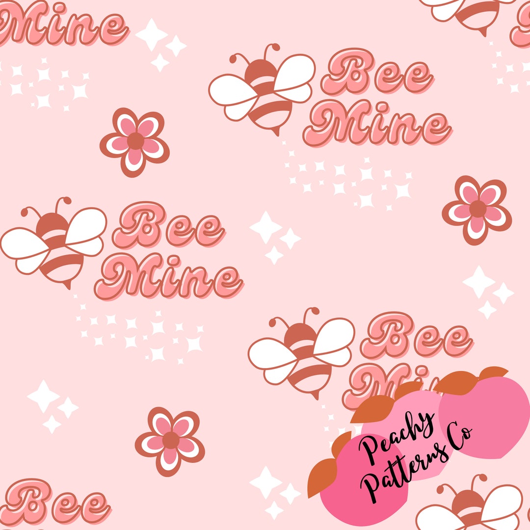 Valentines Fabric Bee Mine Seamless Design, Fabric Seamless Design ...