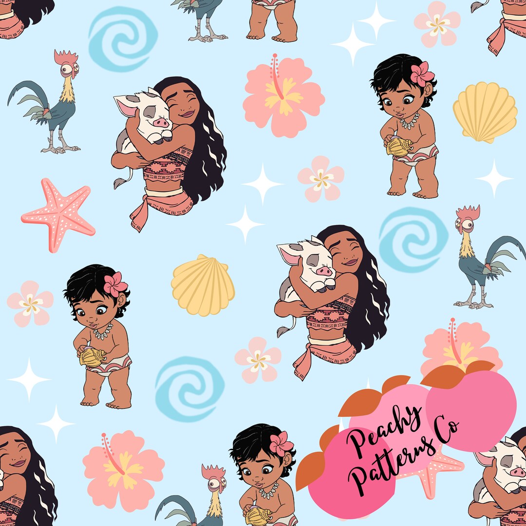 Baby Moana Seamless Design, Fabric Seamless Design, Mickey Fabric ...