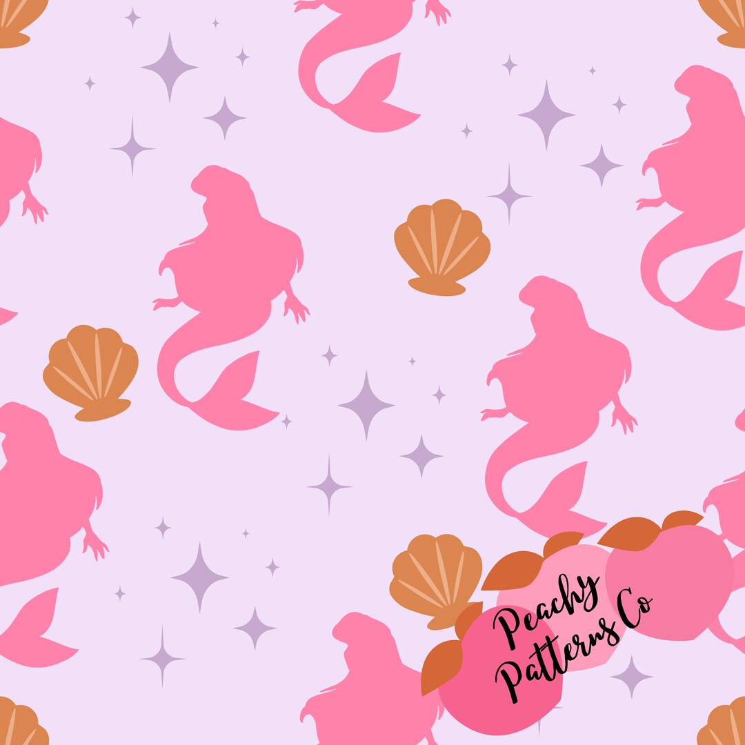 Ariel Princess Seamless Design, Fabric Seamless Design, Mickey Fabric ...