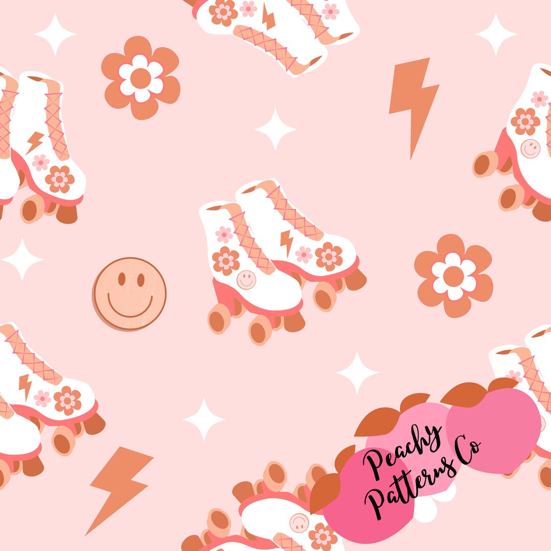 Retro Roller Blades Seamless Design, Fabric Seamless Design, Skates ...