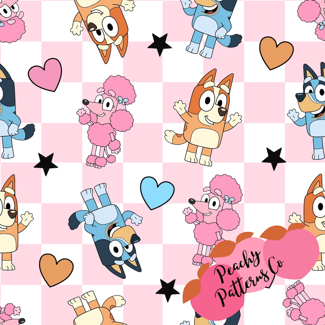 Bluey Seamless Design Fabric Seamless Design Bluey Fabric - Etsy Australia