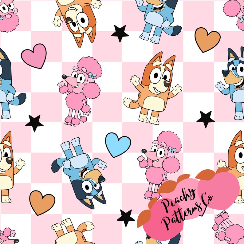 Bluey Seamless Design Fabric Seamless Design Bluey Fabric - Etsy Australia