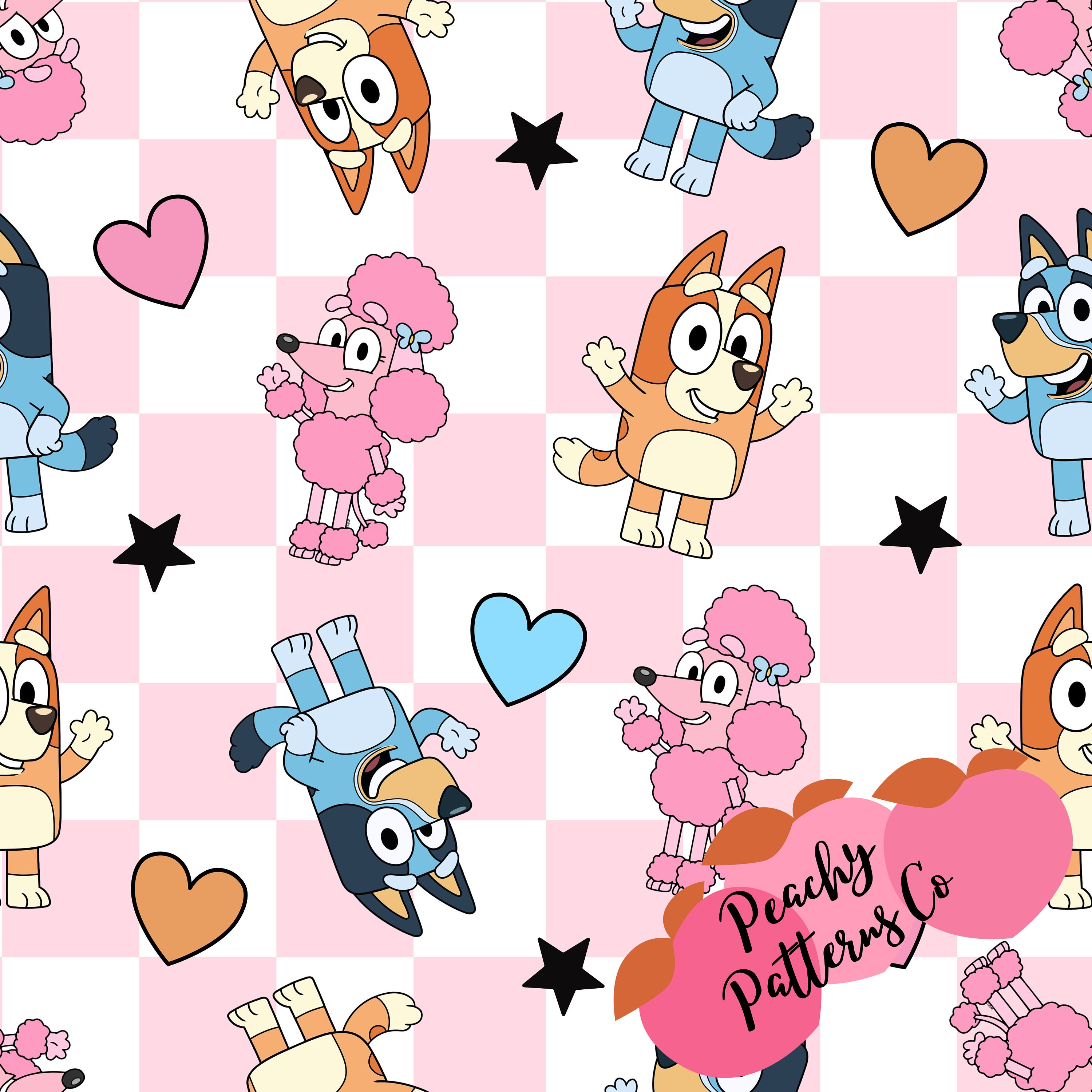 Bluey Seamless Design, Fabric Seamless Design, Bluey Fabric Prints ...