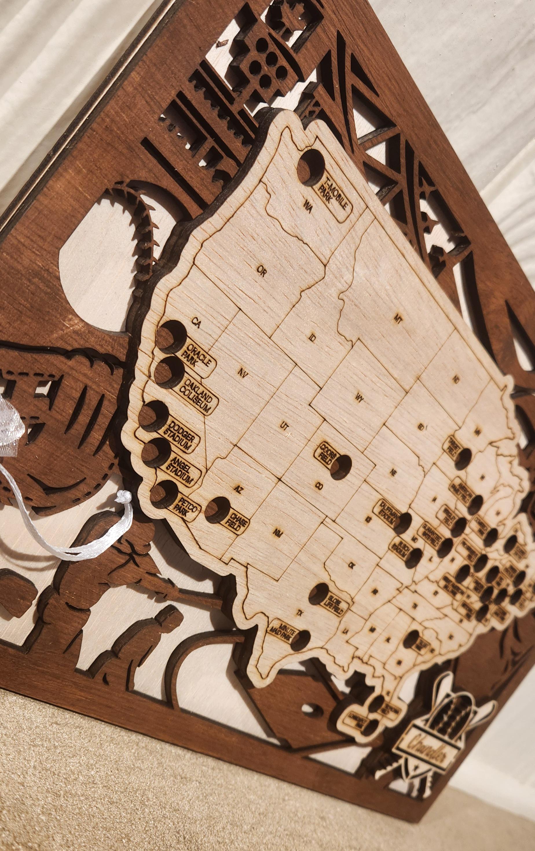 Baseball Stadium Adventure Map - Etsy