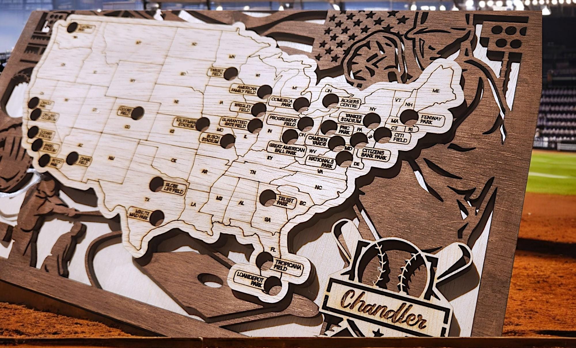 Baseball Stadium Adventure Map - Etsy