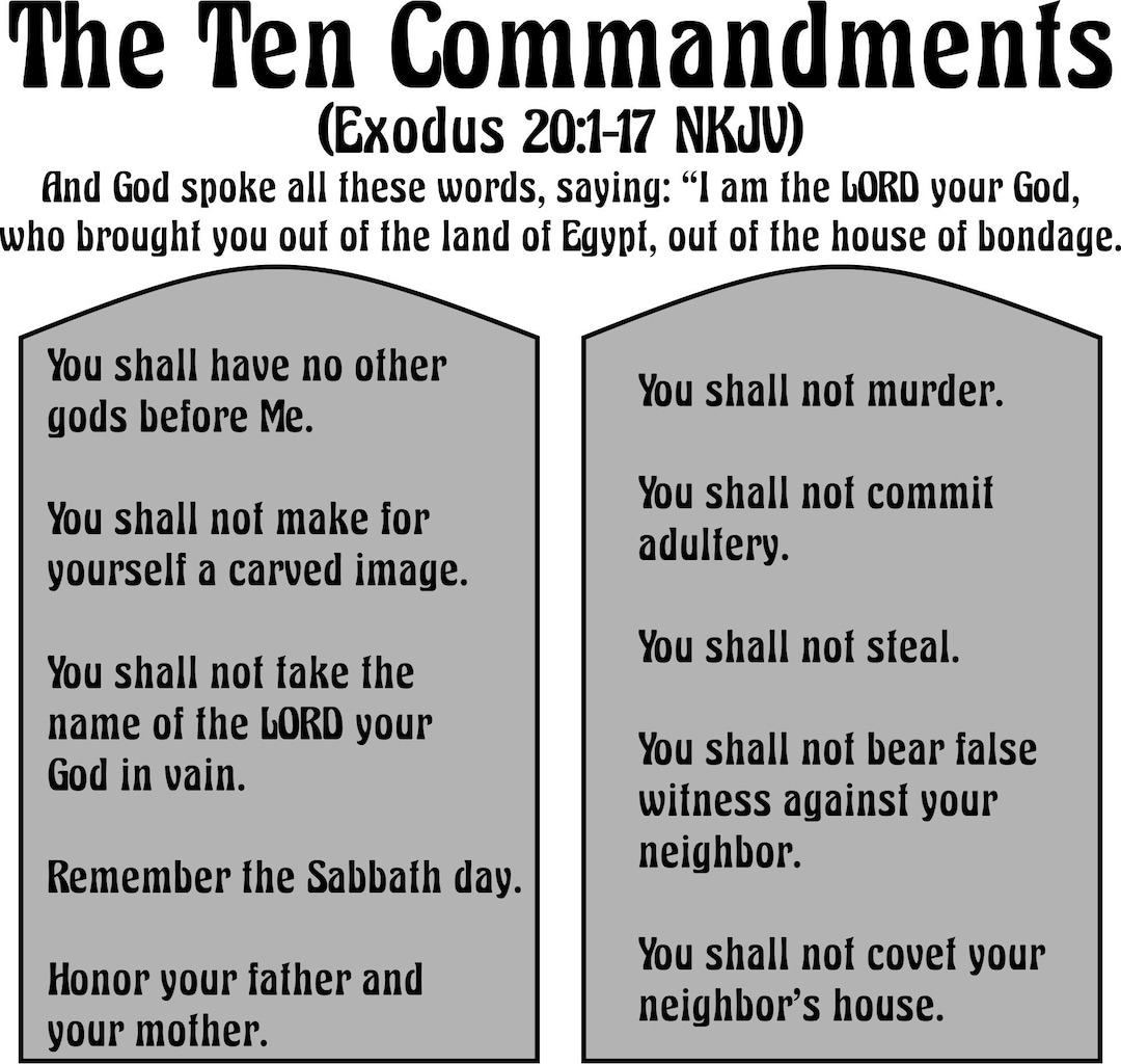 Ten Commandments Svg, Png, Jpg, Eps, and Pdf - Etsy